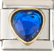 CHARM CORAZON AZUL REY RELIEVE DORADO – Fenyw Joyas